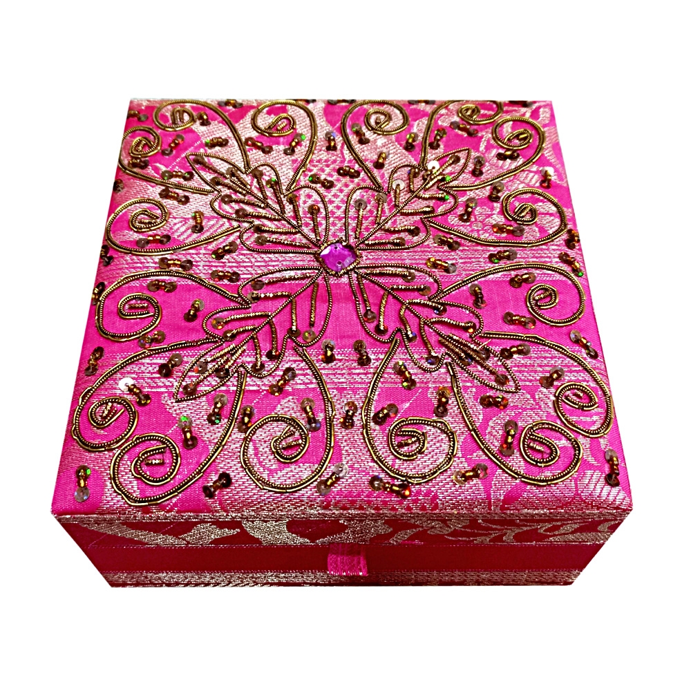 Zardosi Makeup Box with Mirror (15cm X 15cm ) (Product Code 2929) at Rs ...
